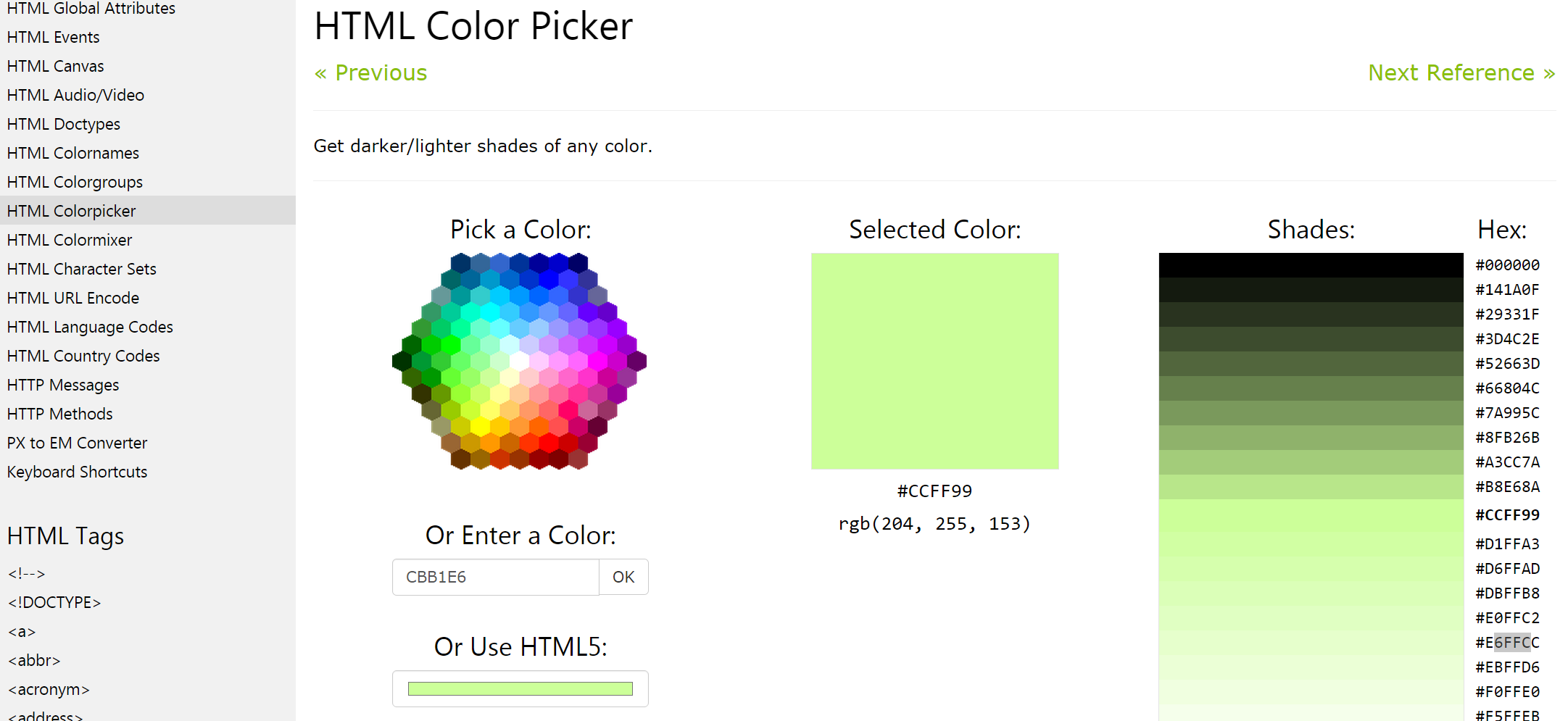 Html Color Codes HTML Color Picker SQL BI Tutorials
